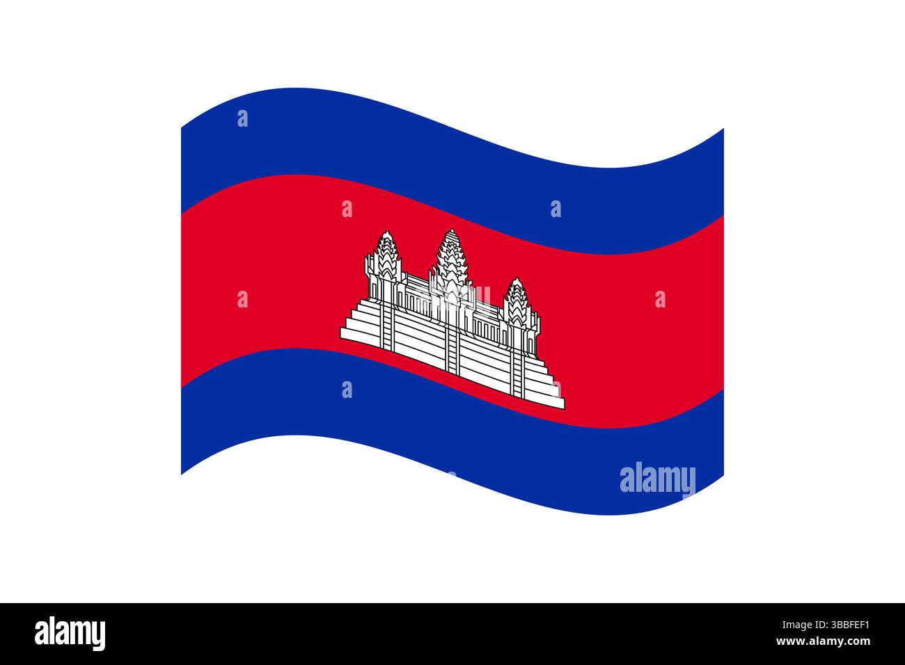 Flag of Cambodia. Cambodia wavy flag digital vector illustration. Fluttering flag Stock Vector ...