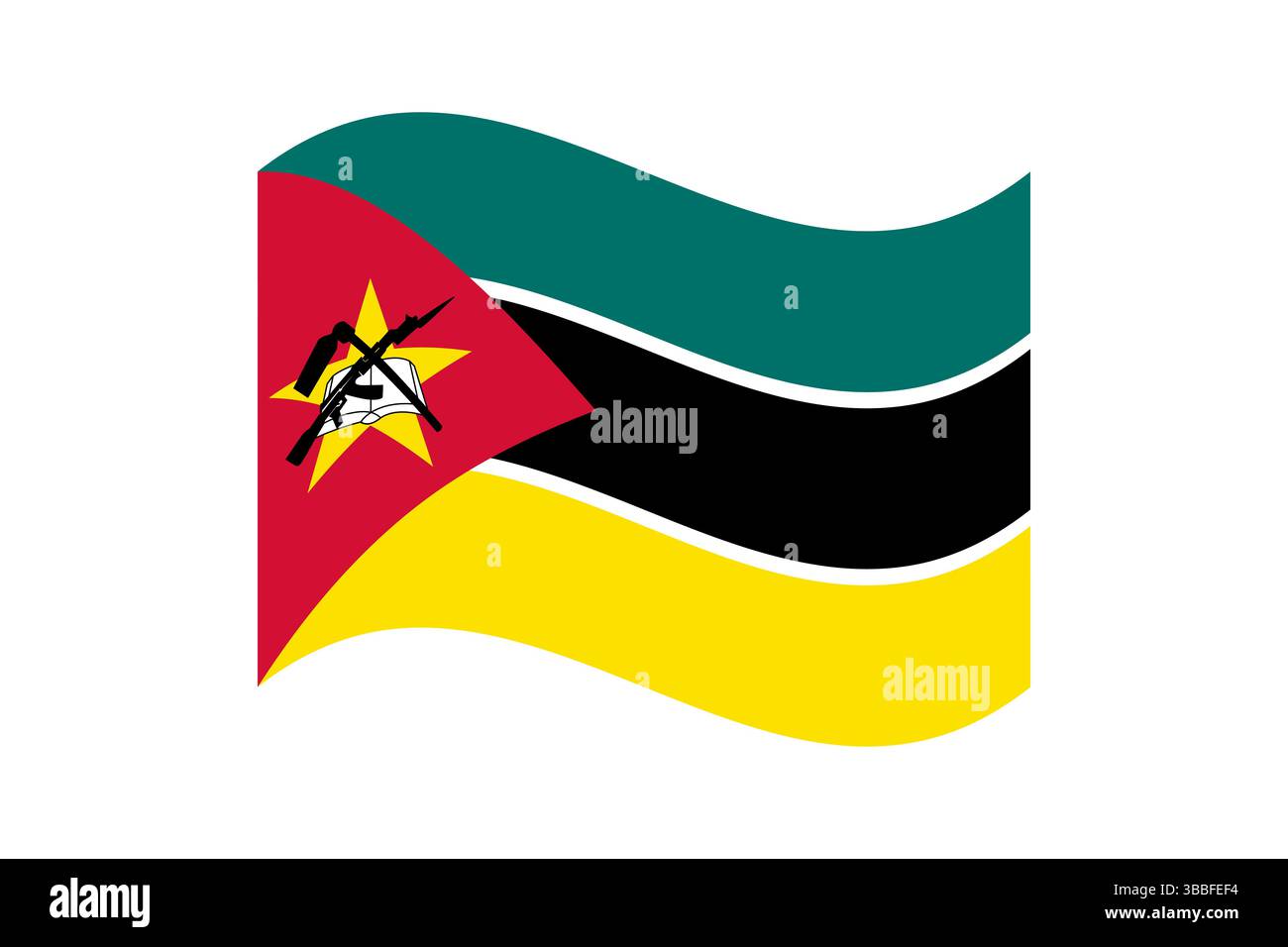 Flag of Mozambique. Mozambique wavy flag digital vector illustration ...