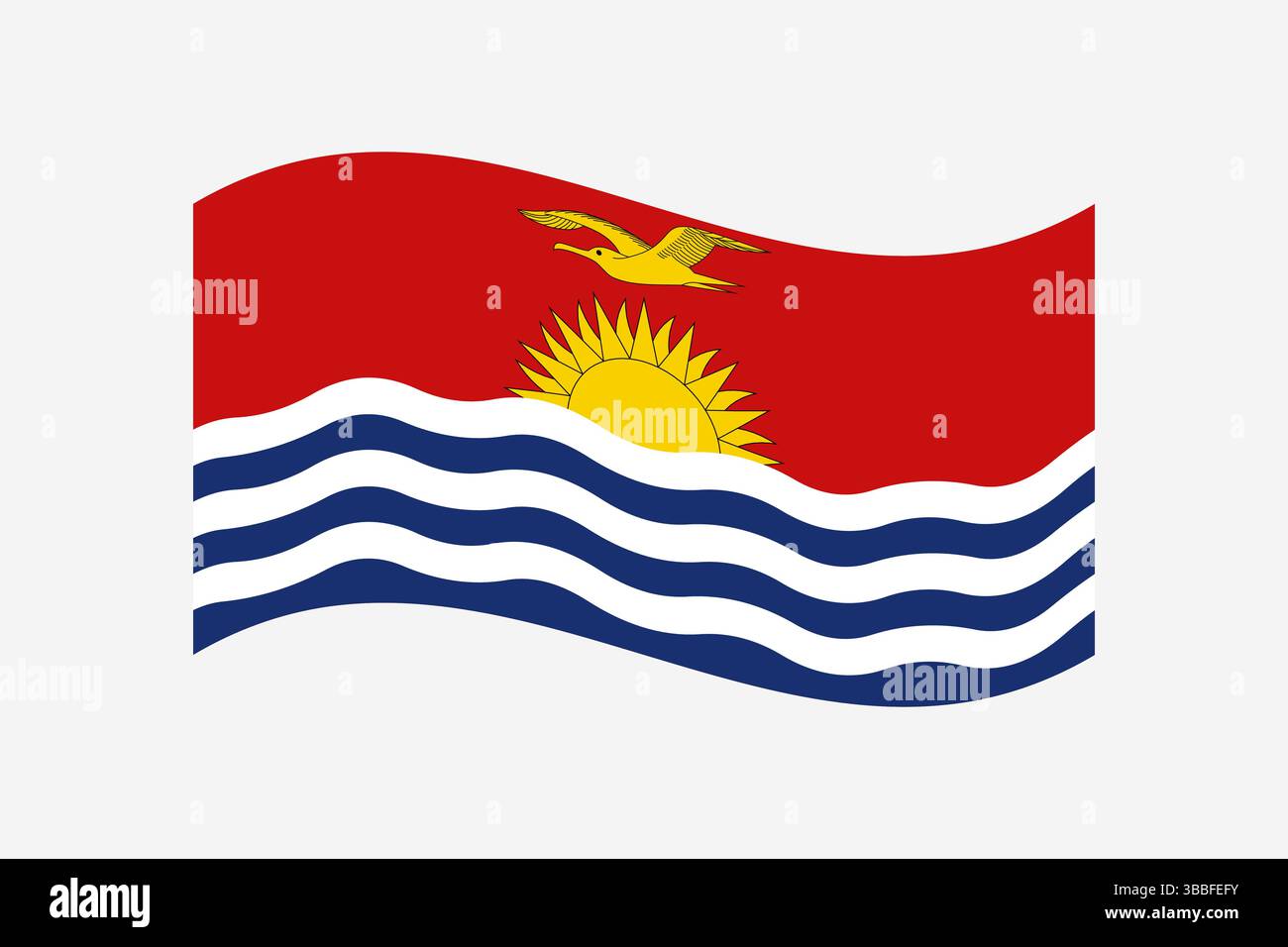 Flag of Kiribati. Kiribati wavy flag digital vector illustration ...