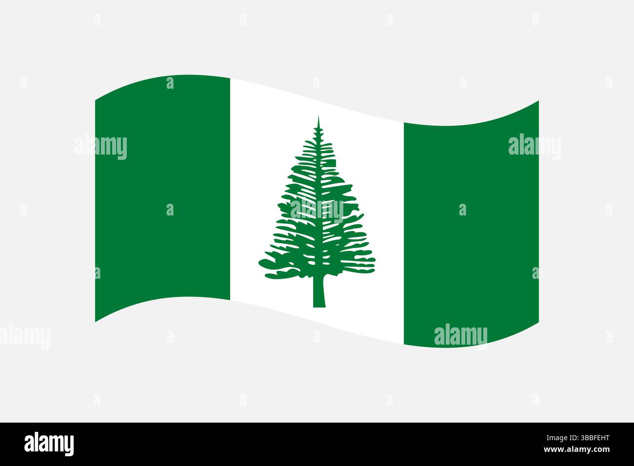 Flag of Norfolk Island. Norfolk Island wavy flag digital vector ...