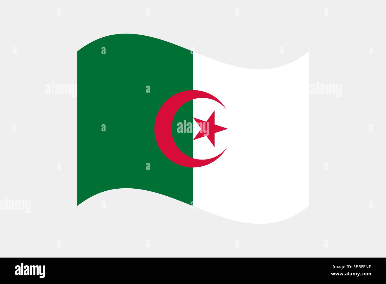 Flag of Algeria. Algeria wavy flag digital vector illustration ...