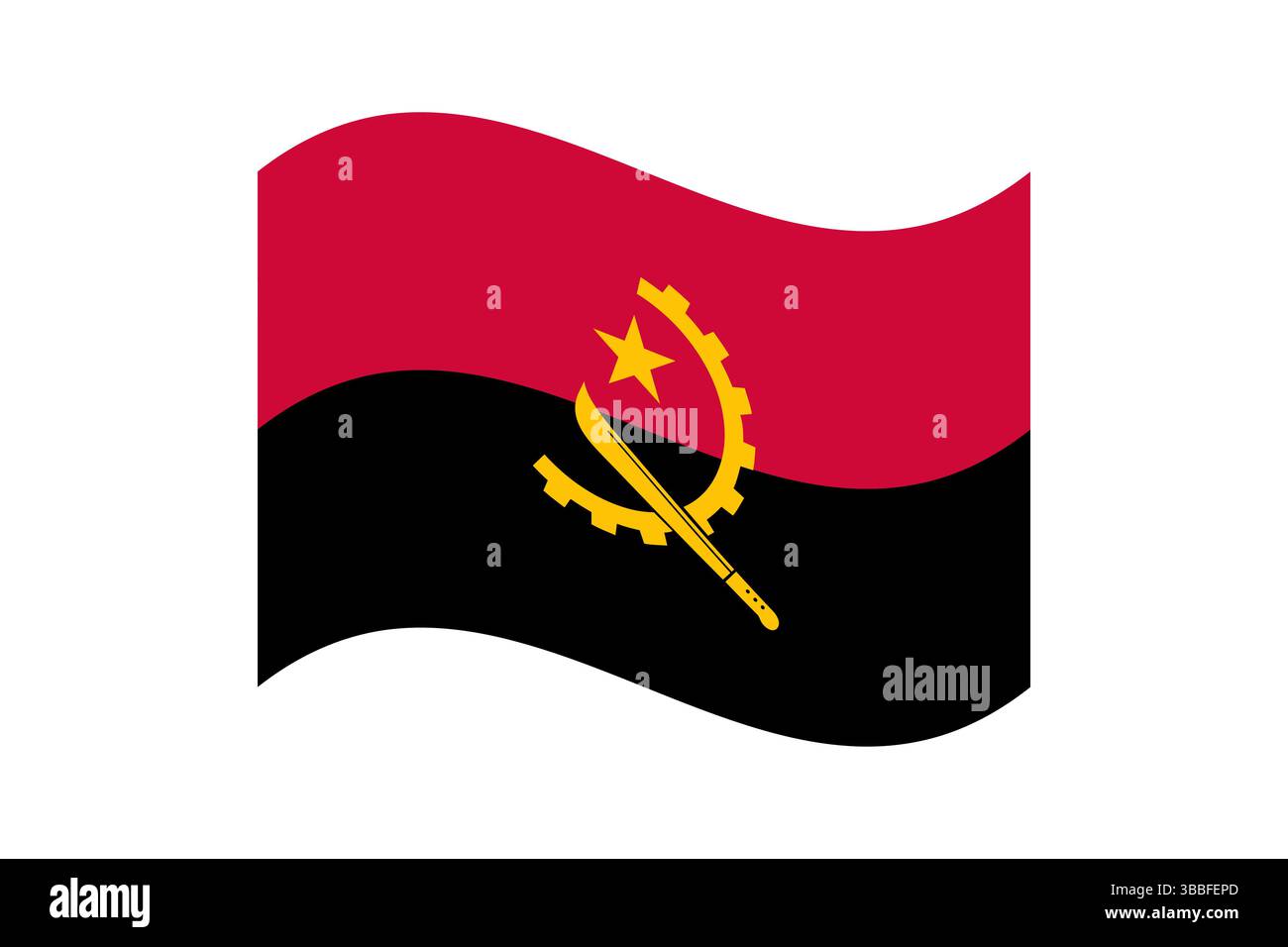 Flag of Angola. Angola wavy flag digital vector illustration ...