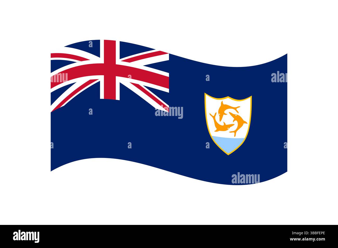 Flag of Anguilla. Anguilla wavy flag digital vector illustration ...