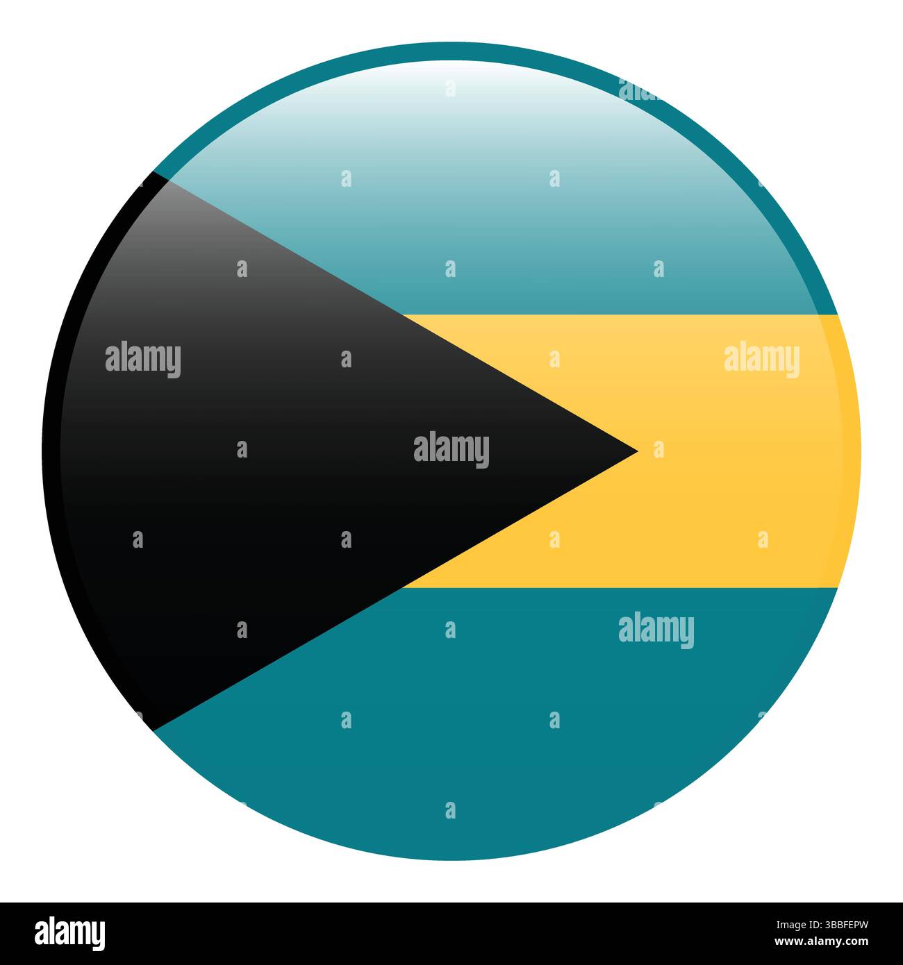 Flag of Bahamas. Bahamas circle flag 3d logo icon computer vector ...