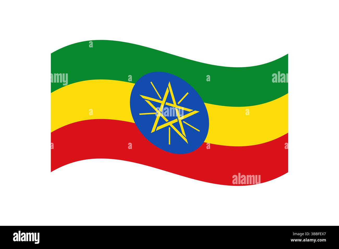 Flag of Ethiopia. Ethiopia wavy flag digital vector illustration ...