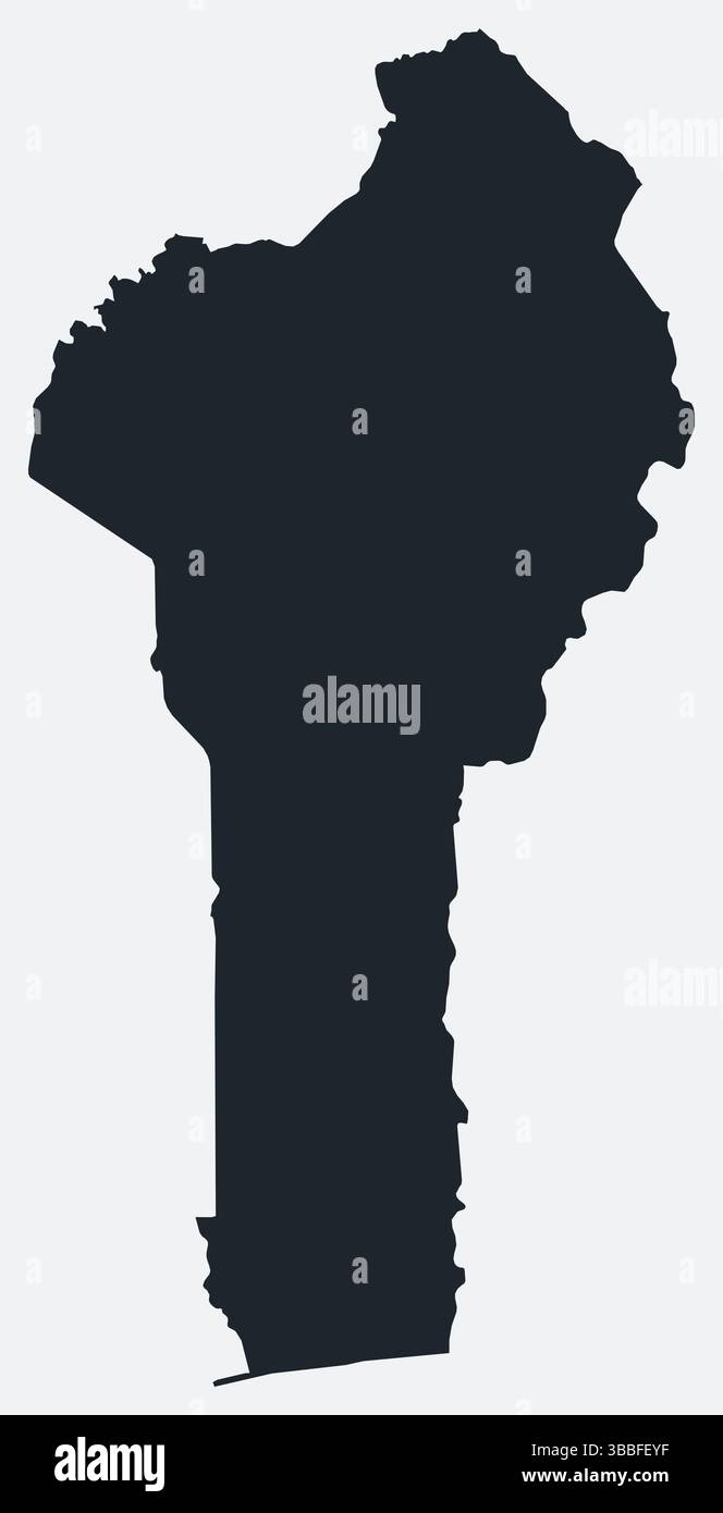 Benin map. Just a simple border map. Shape of the country. Flat blank ...