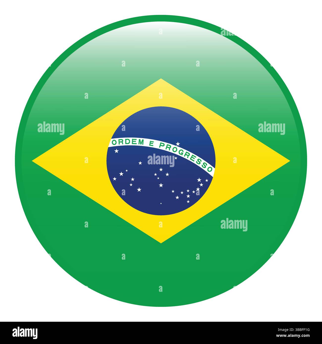 Flag of Brazil. Brazil circle flag 3d logo icon computer vector ...