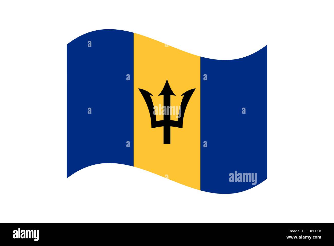 Flag of Barbados. Barbados wavy flag digital vector illustration ...