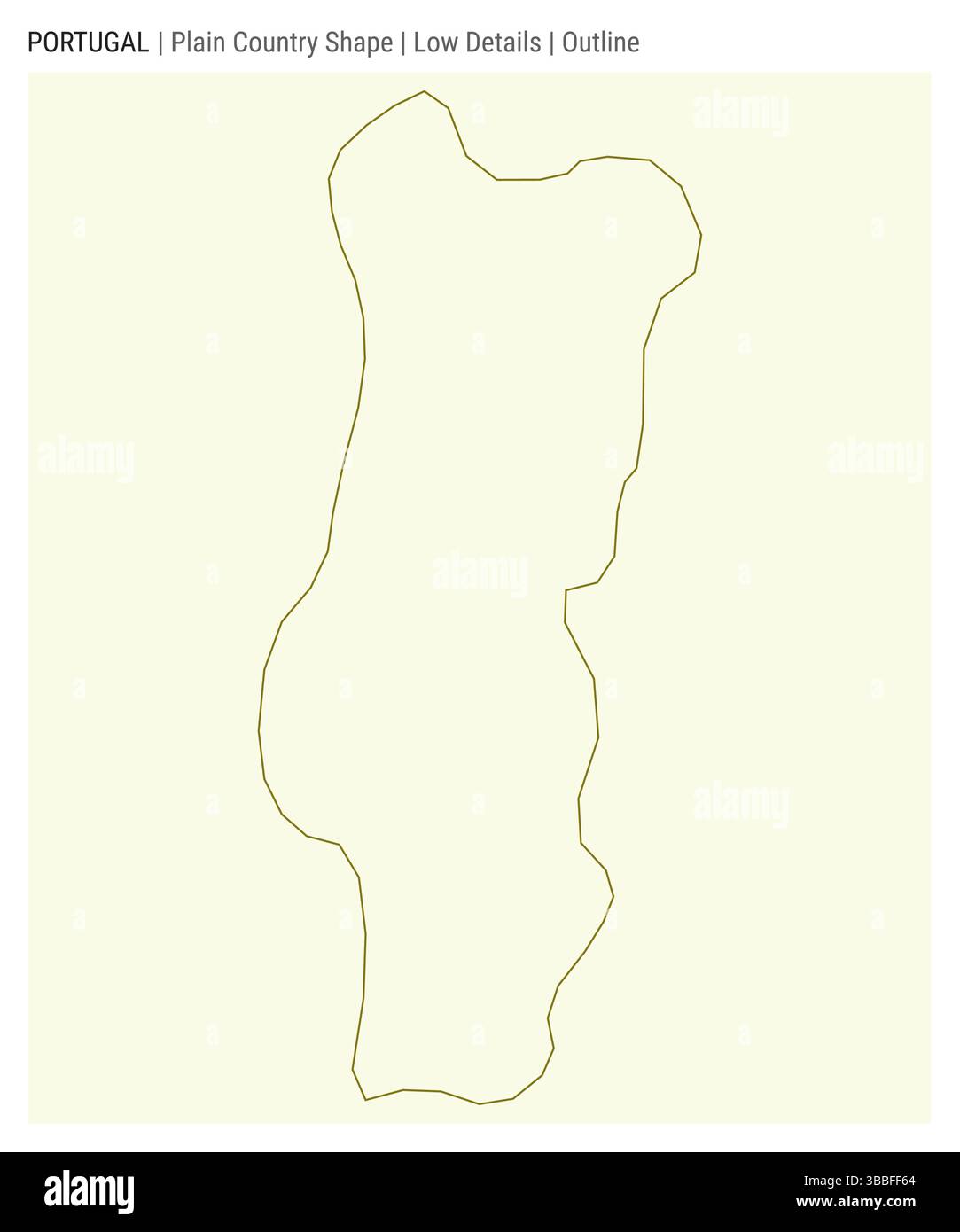 Portugal plain country map. Low details. Outline style. Shape of ...