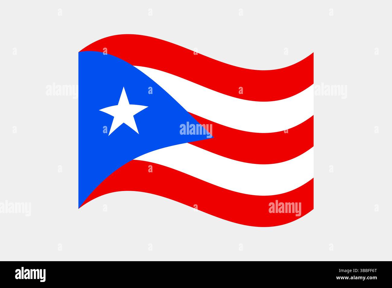 Flag of Puerto Rico. Puerto Rico wavy flag digital vector illustration. Fluttering flag Stock ...