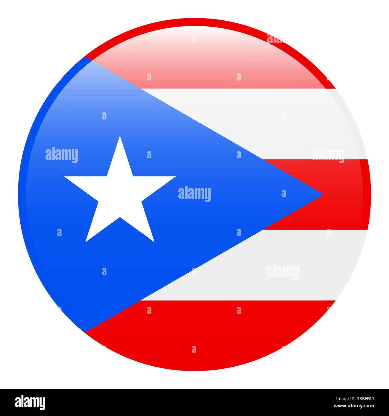 Flag of Puerto Rico. Puerto Rico circle flag 3d logo icon computer ...
