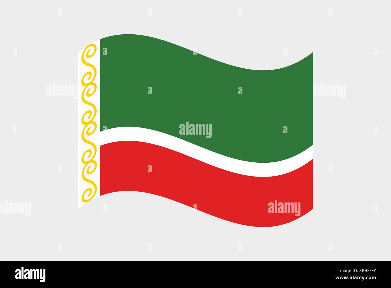 Flag of Chechnya. Chechnya wavy flag digital vector illustration ...
