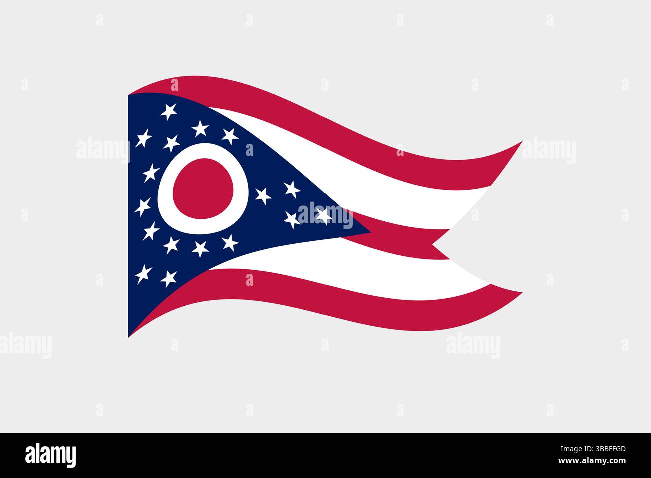 Flag of Ohio. Ohio wavy flag digital vector illustration. Fluttering ...