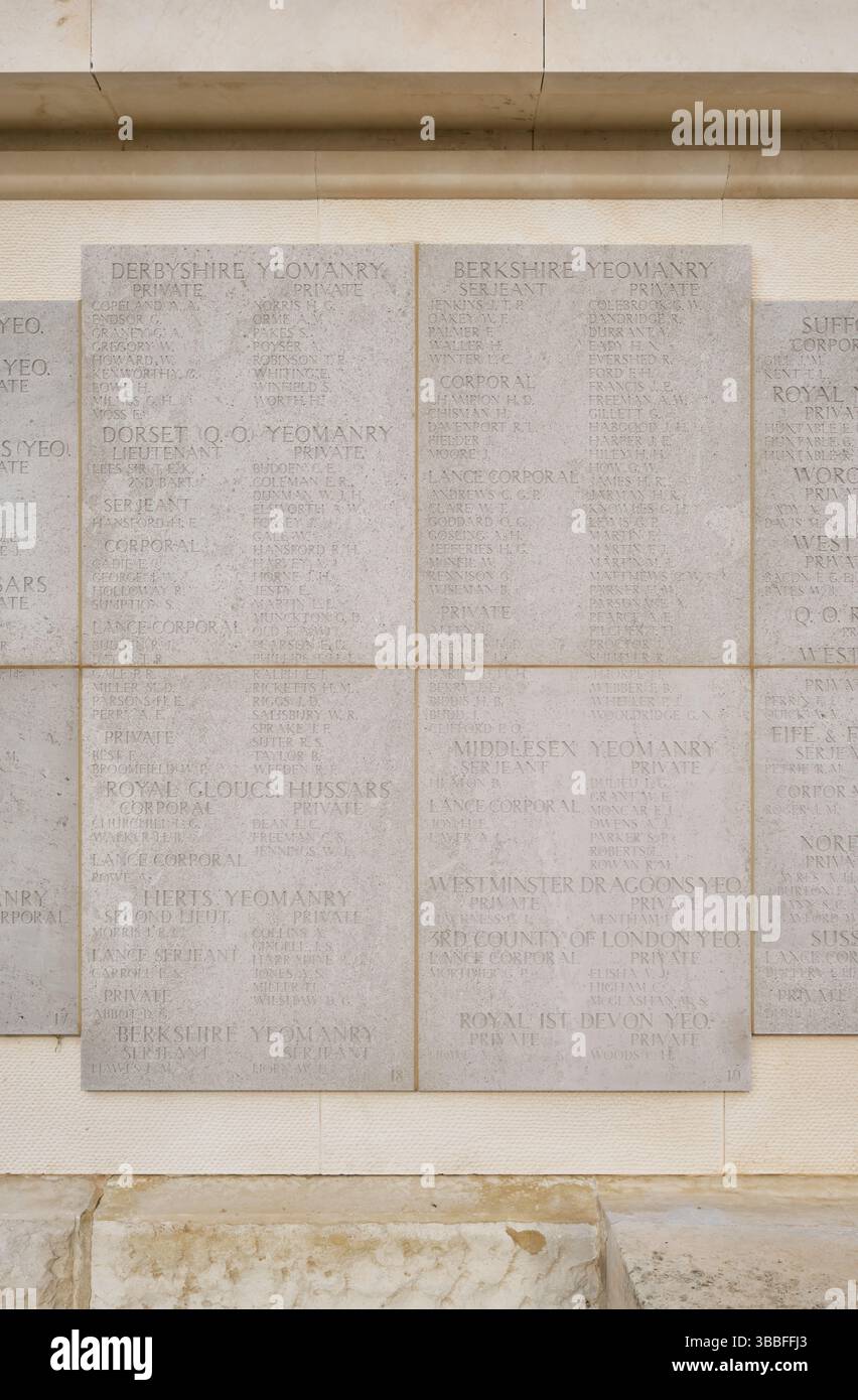 View of the stone tablets with names of the dead. At the main British ...