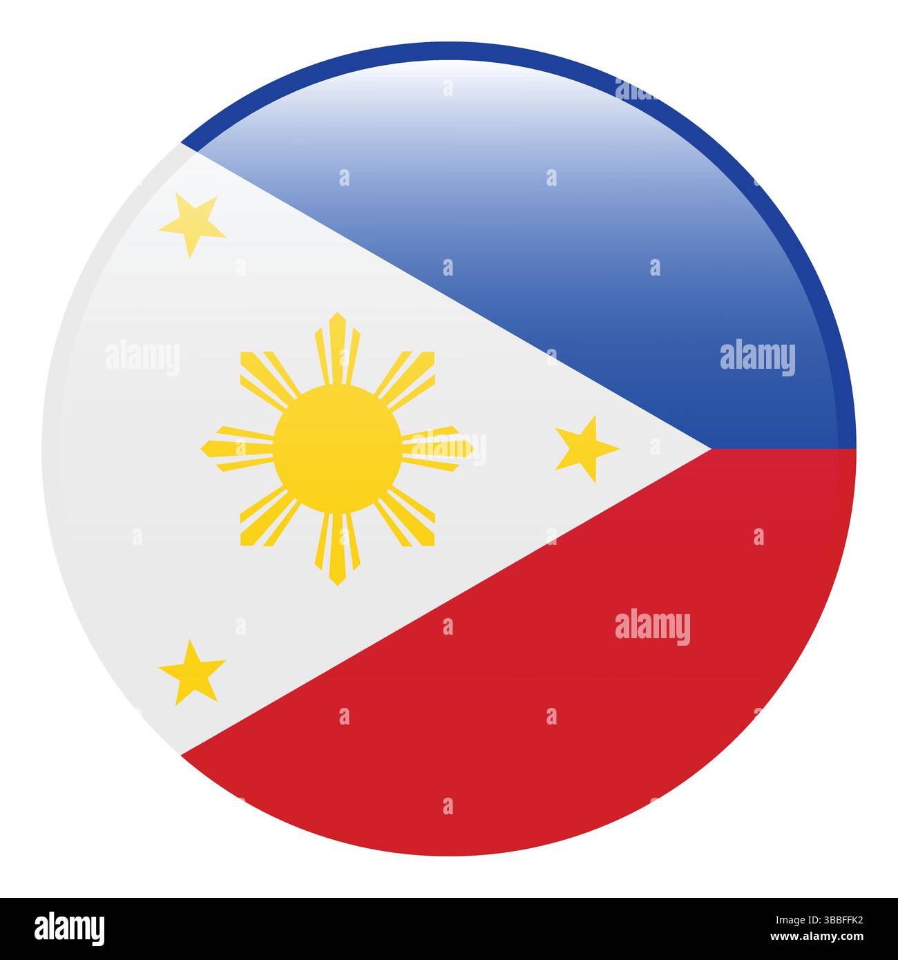 Flag of Philippines. Philippines circle flag 3d logo icon computer vector illustration design ...
