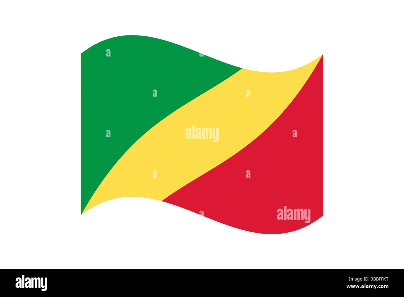 Flag of Congo. Congo wavy flag digital vector illustration. Fluttering ...