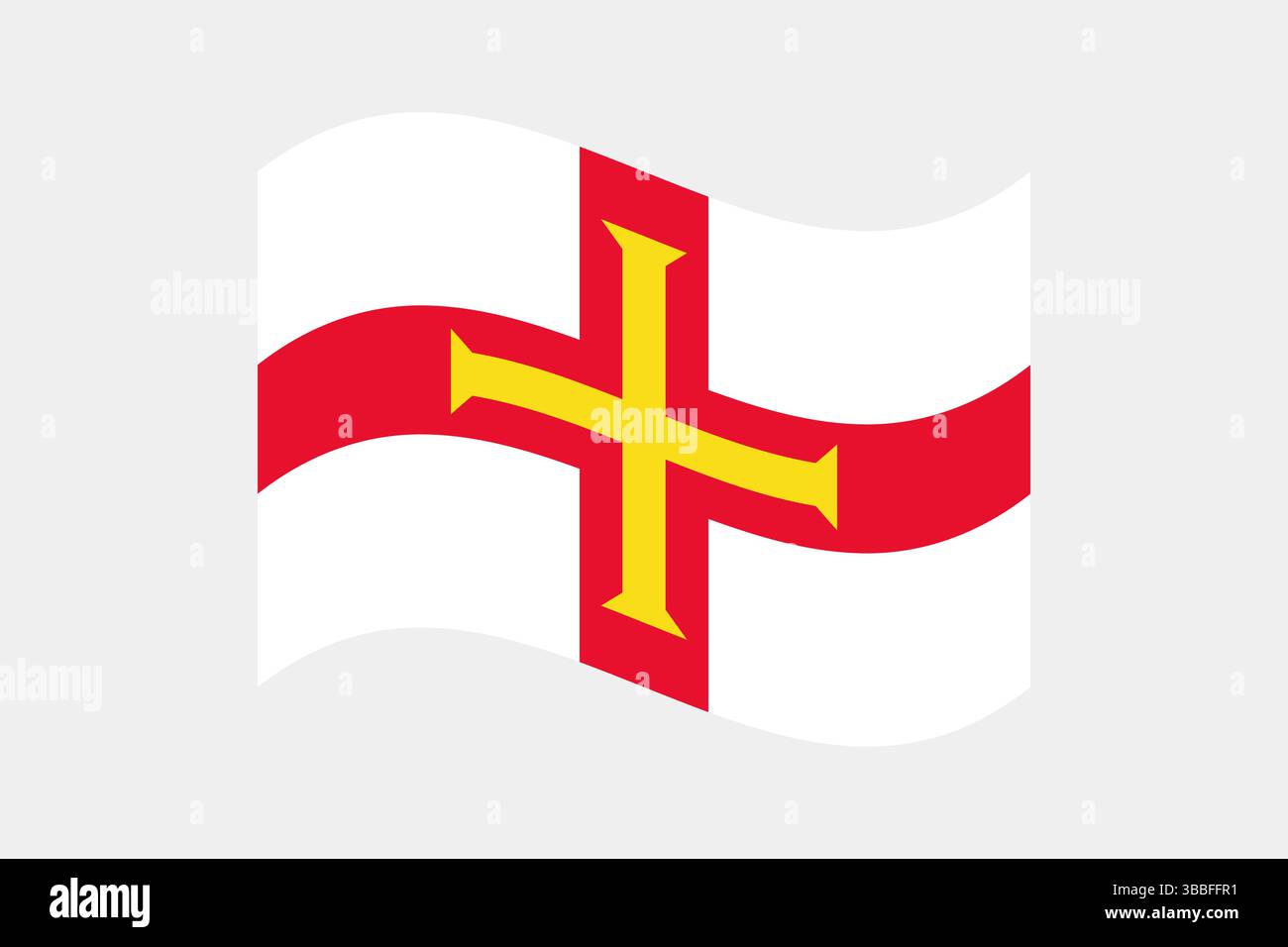 Flag of Guernsey. Guernsey wavy flag digital vector illustration ...