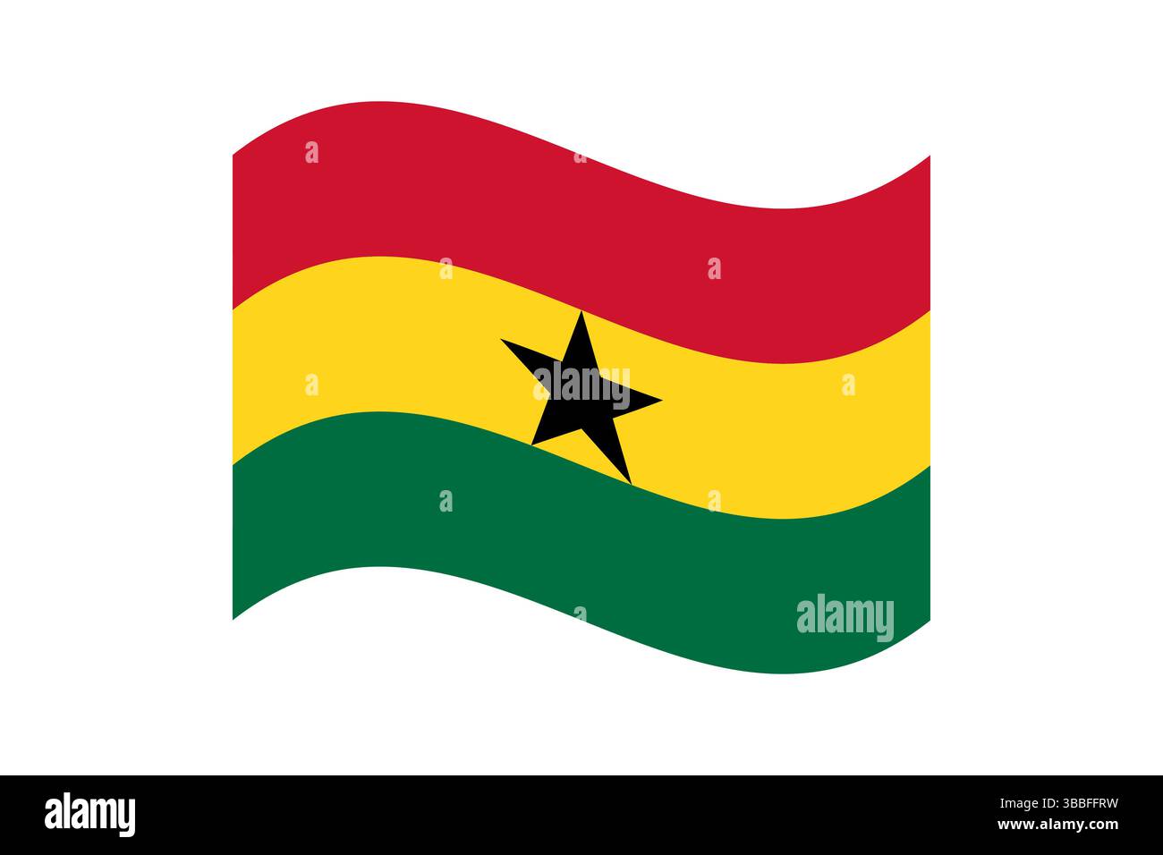 Flag of Ghana. Ghana wavy flag digital vector illustration. Fluttering ...