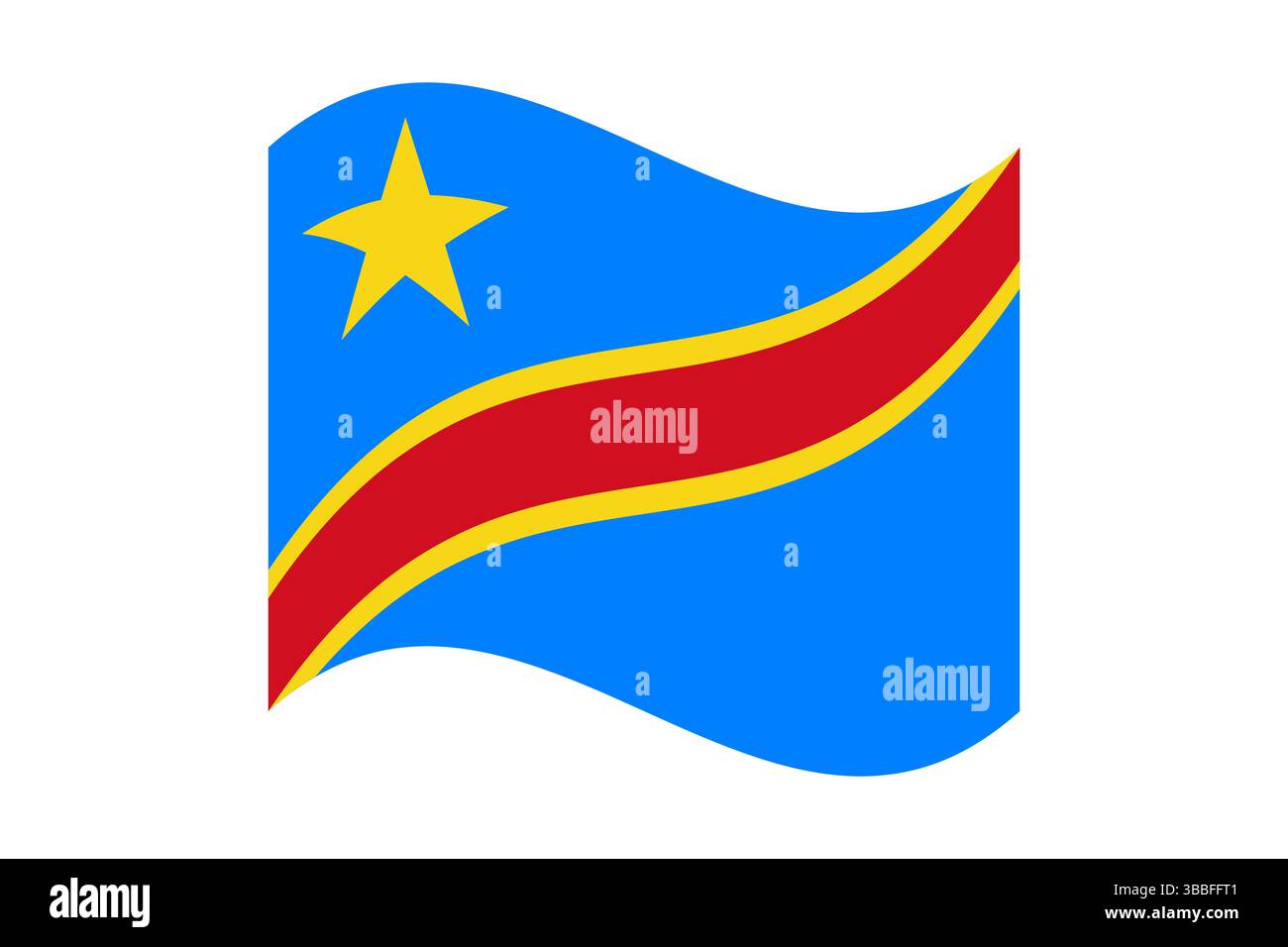 Flag of Congo Democratic. Congo Democratic wavy flag digital vector ...