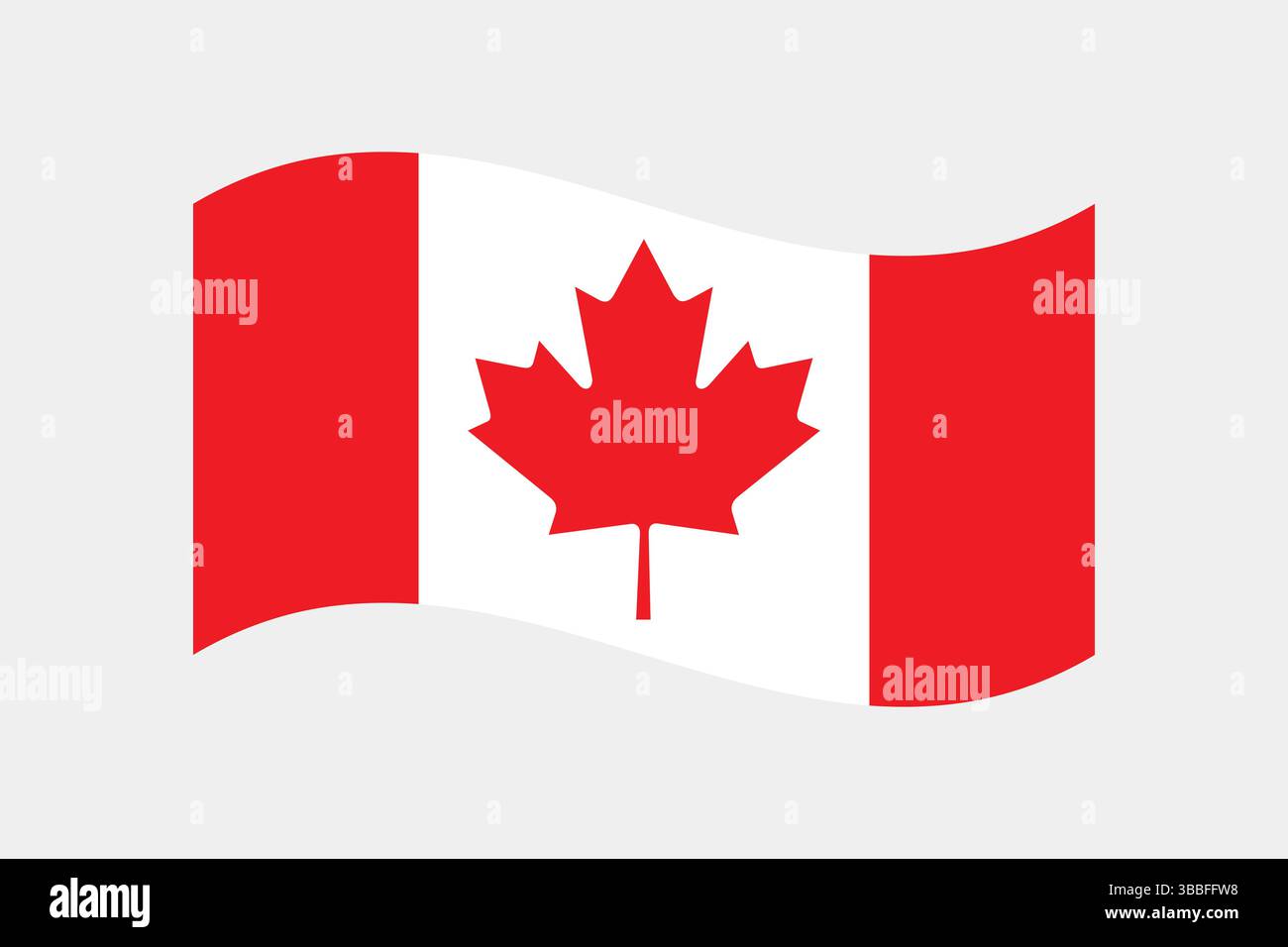 Flag of Canada. Canada wavy flag digital vector illustration. Fluttering flag Stock Vector Image ...
