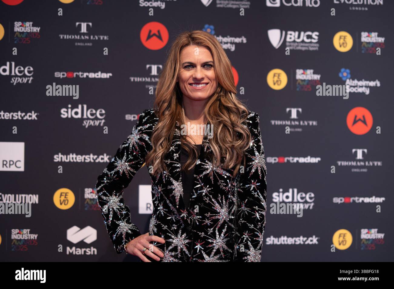 London, England. 15th May 2025. Karen Carney poses on the red carpet at ...