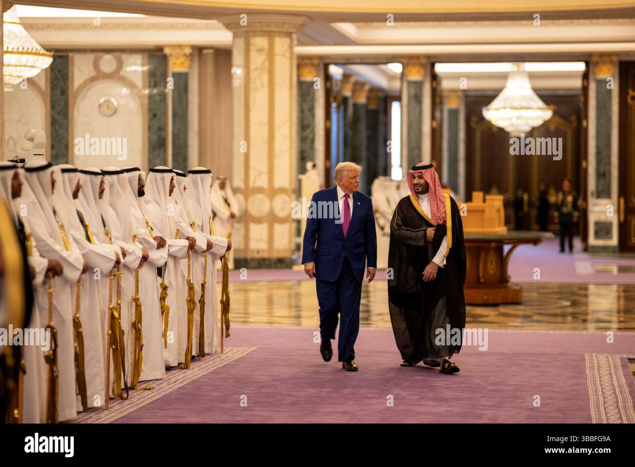 President Donald Trump participates in a welcome ceremony with Saudi ...