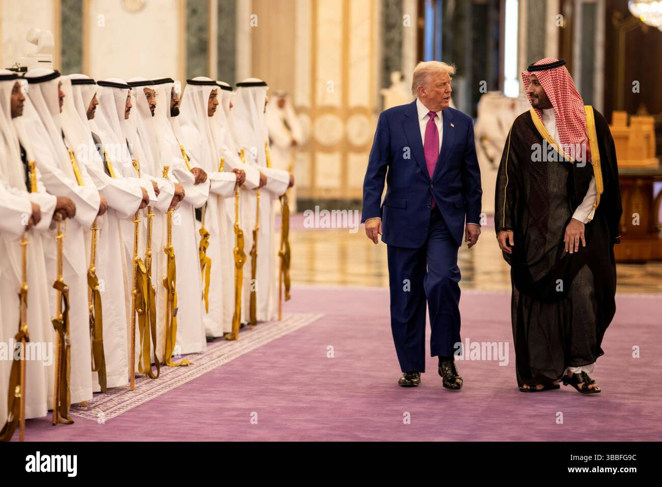 President Donald Trump participates in a welcome ceremony with Saudi ...