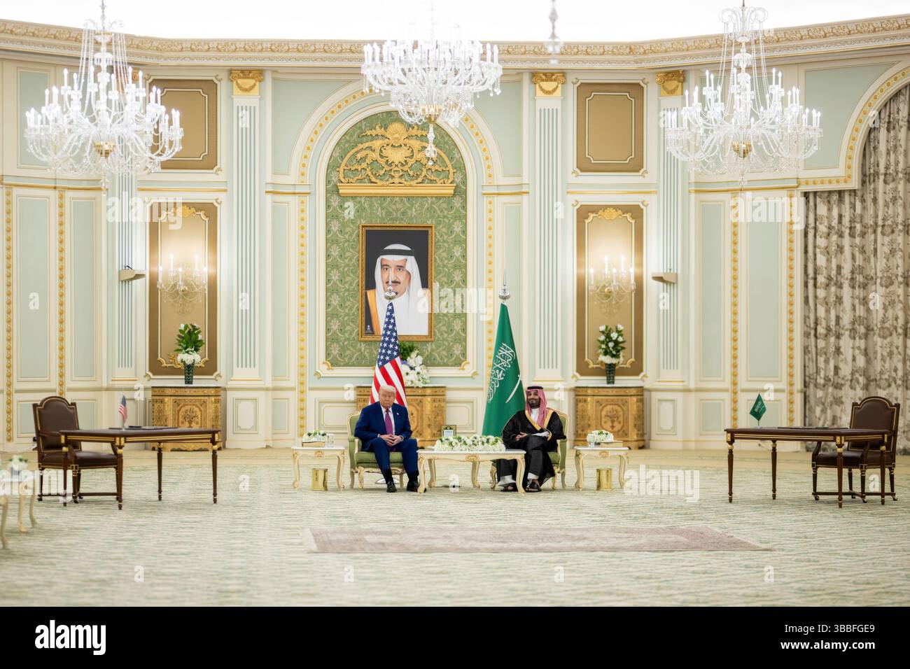 President Donald Trump takes part in bi-lateral meetings with Saudi ...