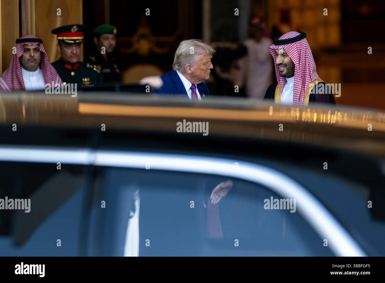 President Donald Trump departs the Royal Court Palace in Riyadh, Saudi ...