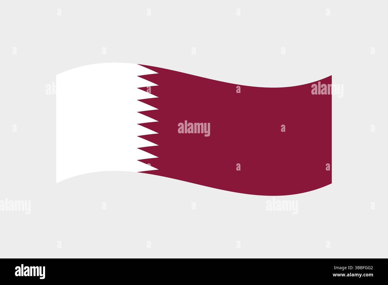 Flag of Qatar. Qatar wavy flag digital vector illustration. Fluttering ...