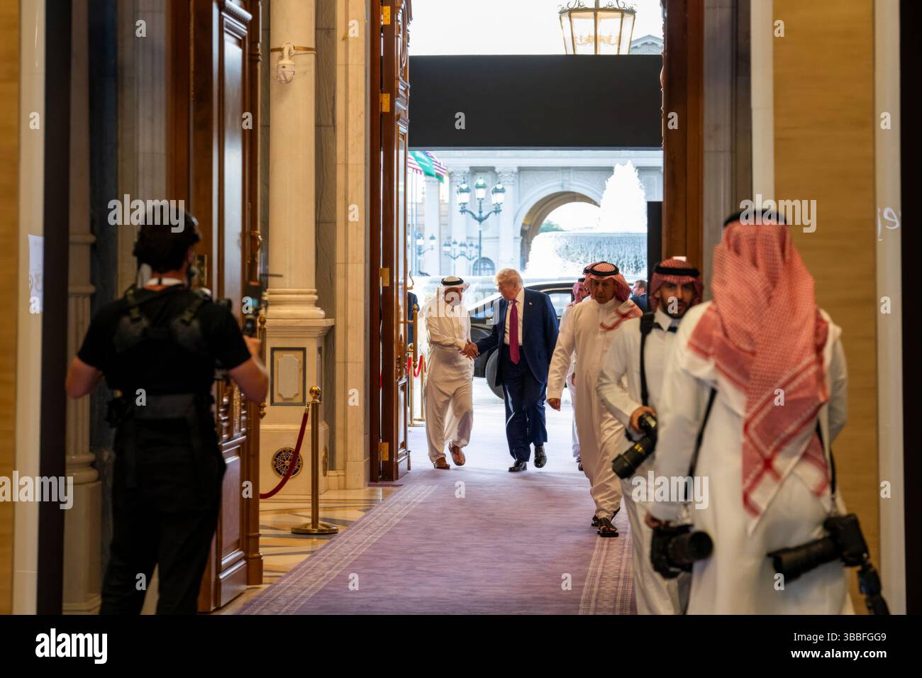 President Donald Trump arrives at the King Abdul Aziz International ...
