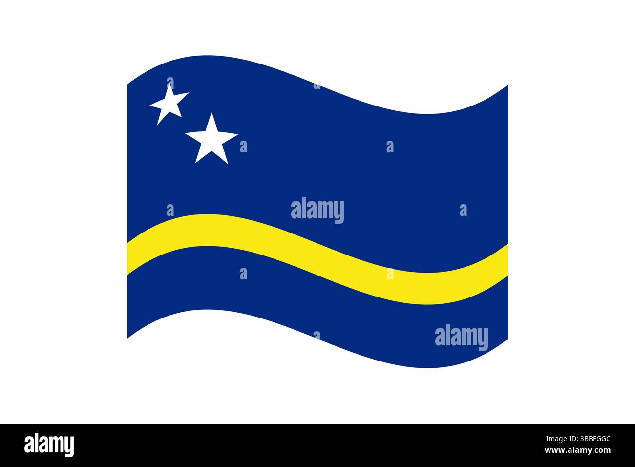 Flag of Curacao. Curacao wavy flag digital vector illustration ...