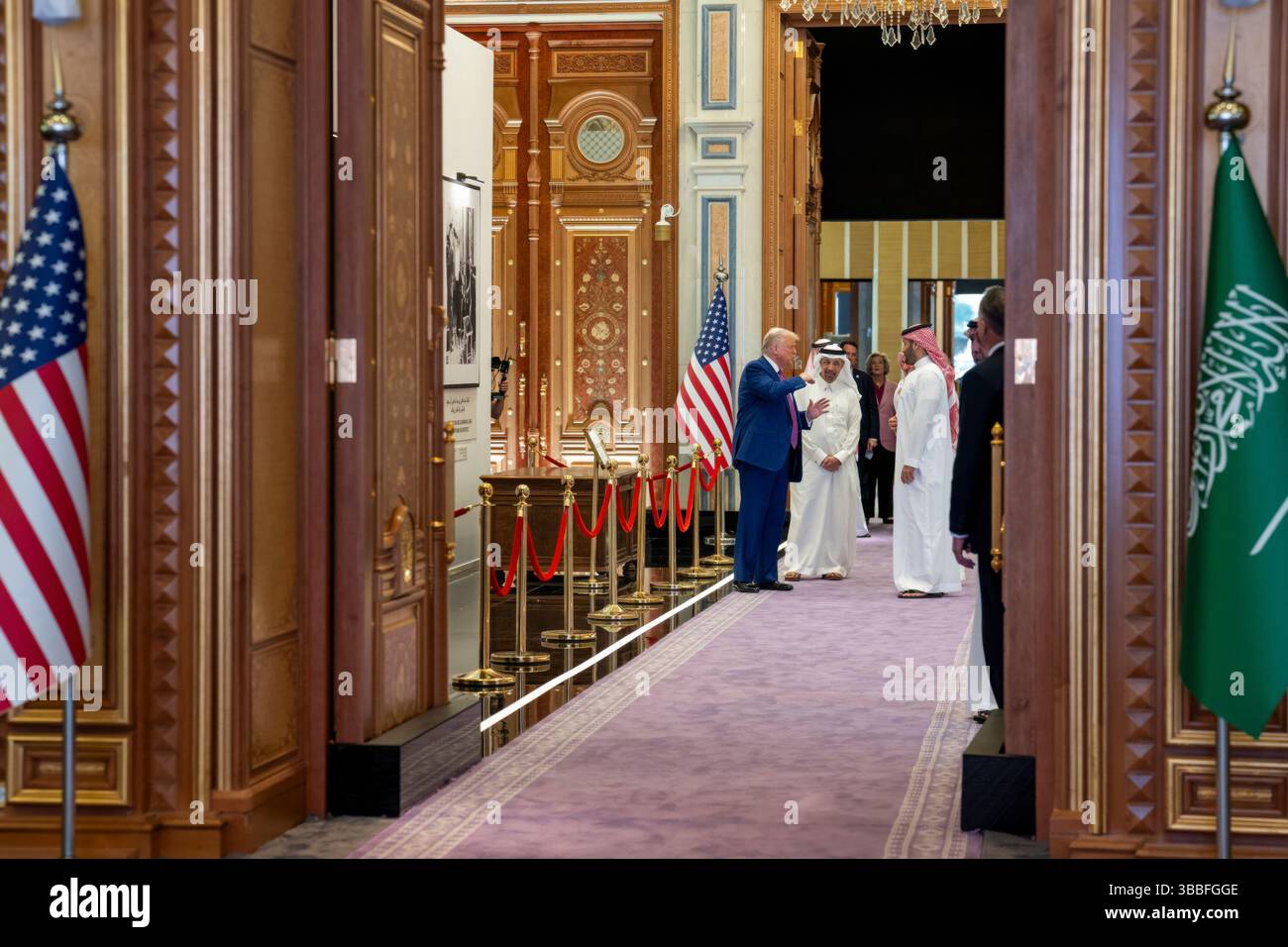 President Donald Trump arrives at the King Abdul Aziz International ...