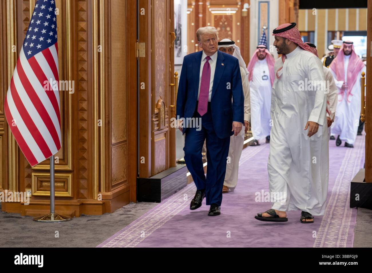 President Donald Trump arrives at the King Abdul Aziz International ...