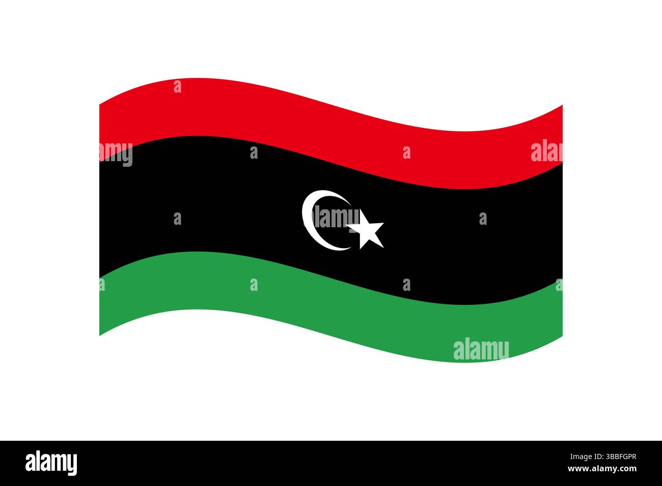 Flag of Libya. Libya wavy flag digital vector illustration. Fluttering ...
