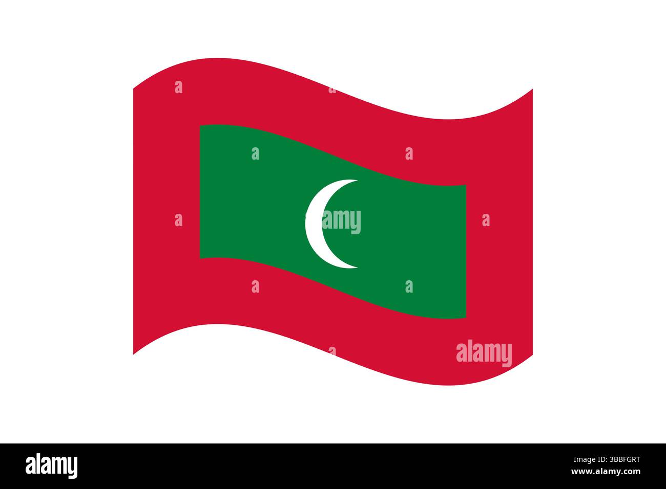 Flag of Maldives. Maldives wavy flag digital vector illustration ...