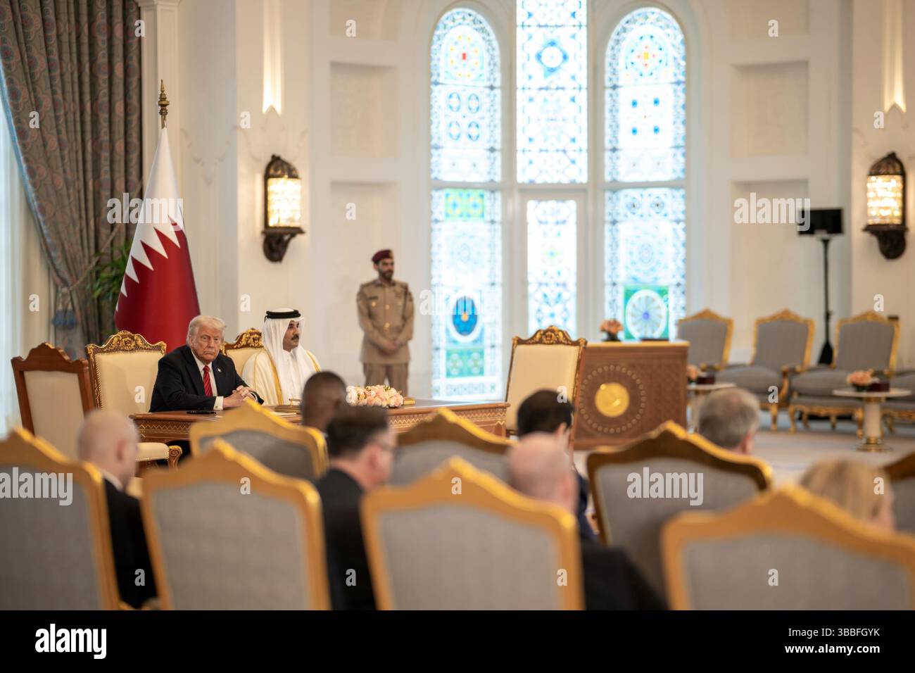 President Donald Trump participates in signing ceremony and exchange of ...