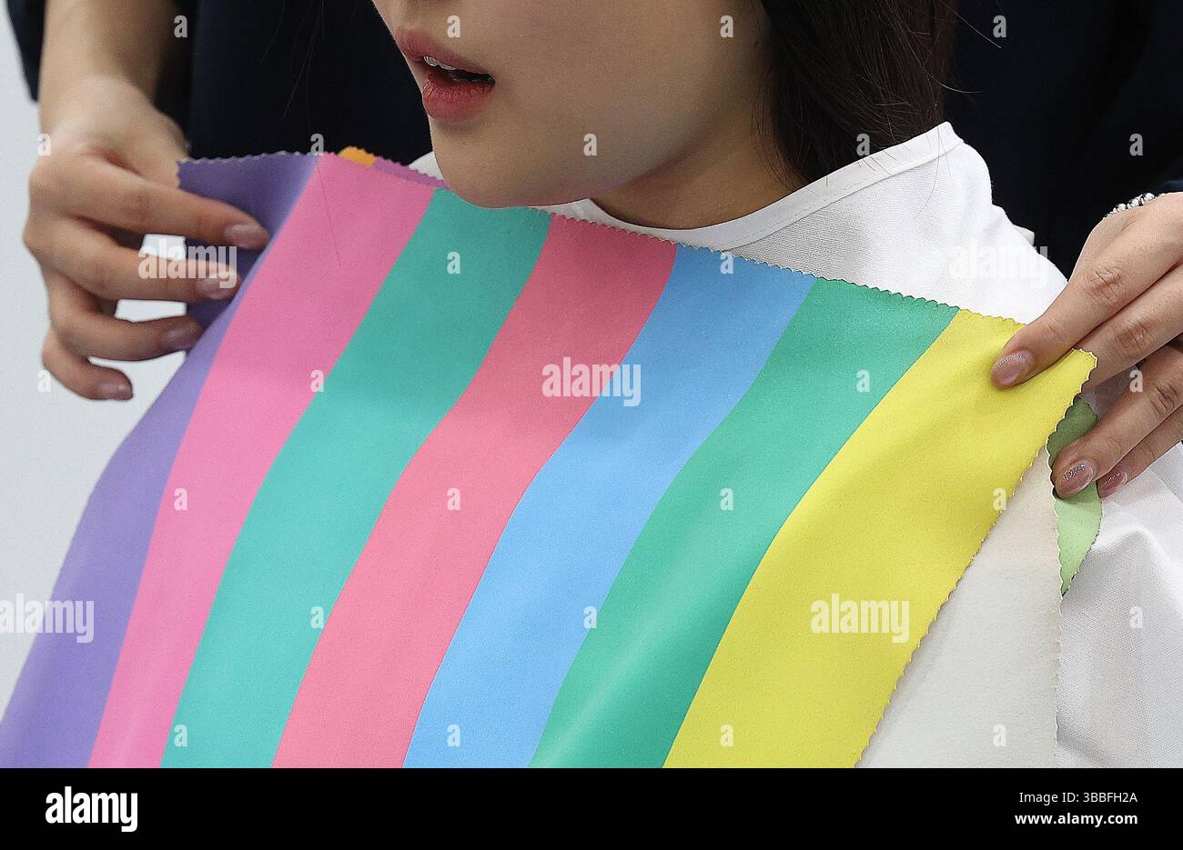 16th May, 2025. Int'l beauty expo A visitor has her skin tone, or the ...