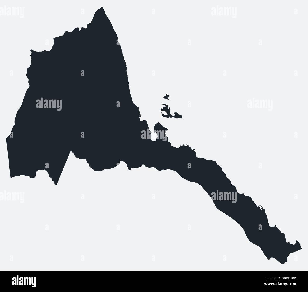 Eritrea map. Just a simple border map. Shape of the country. Flat blank ...