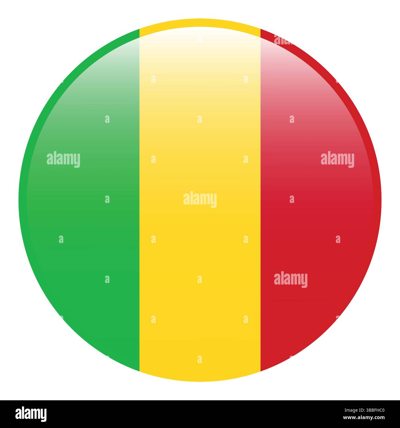 Flag of Mali. Mali circle flag 3d logo icon computer vector ...