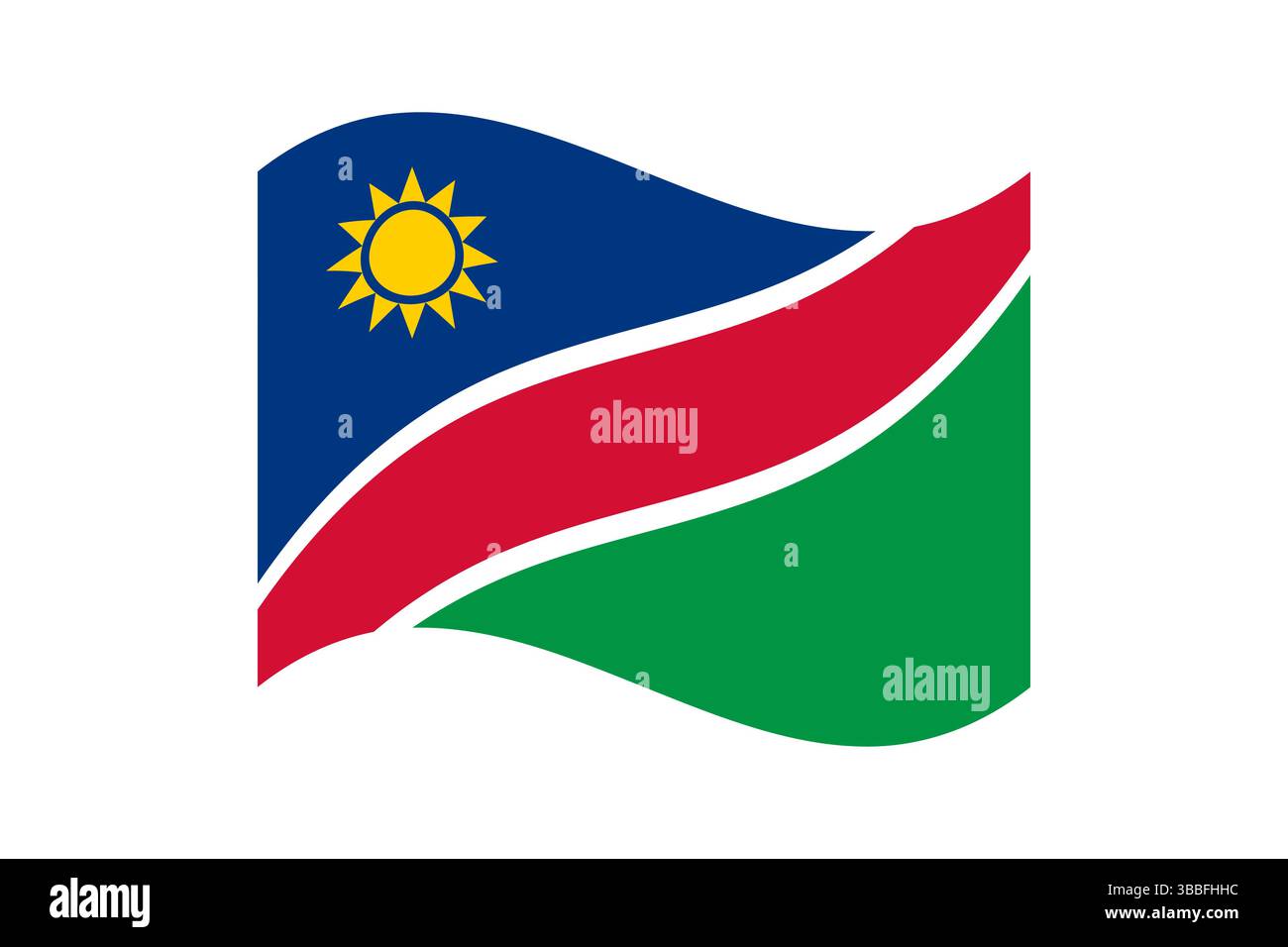 Flag of Namibia. Namibia wavy flag digital vector illustration. Fluttering flag Stock Vector ...