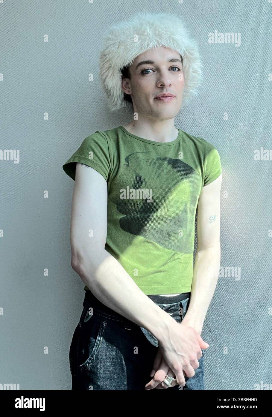 Basel, Switzerland. 15th May, 2025. Musician Nemo Mettler stands on the ...