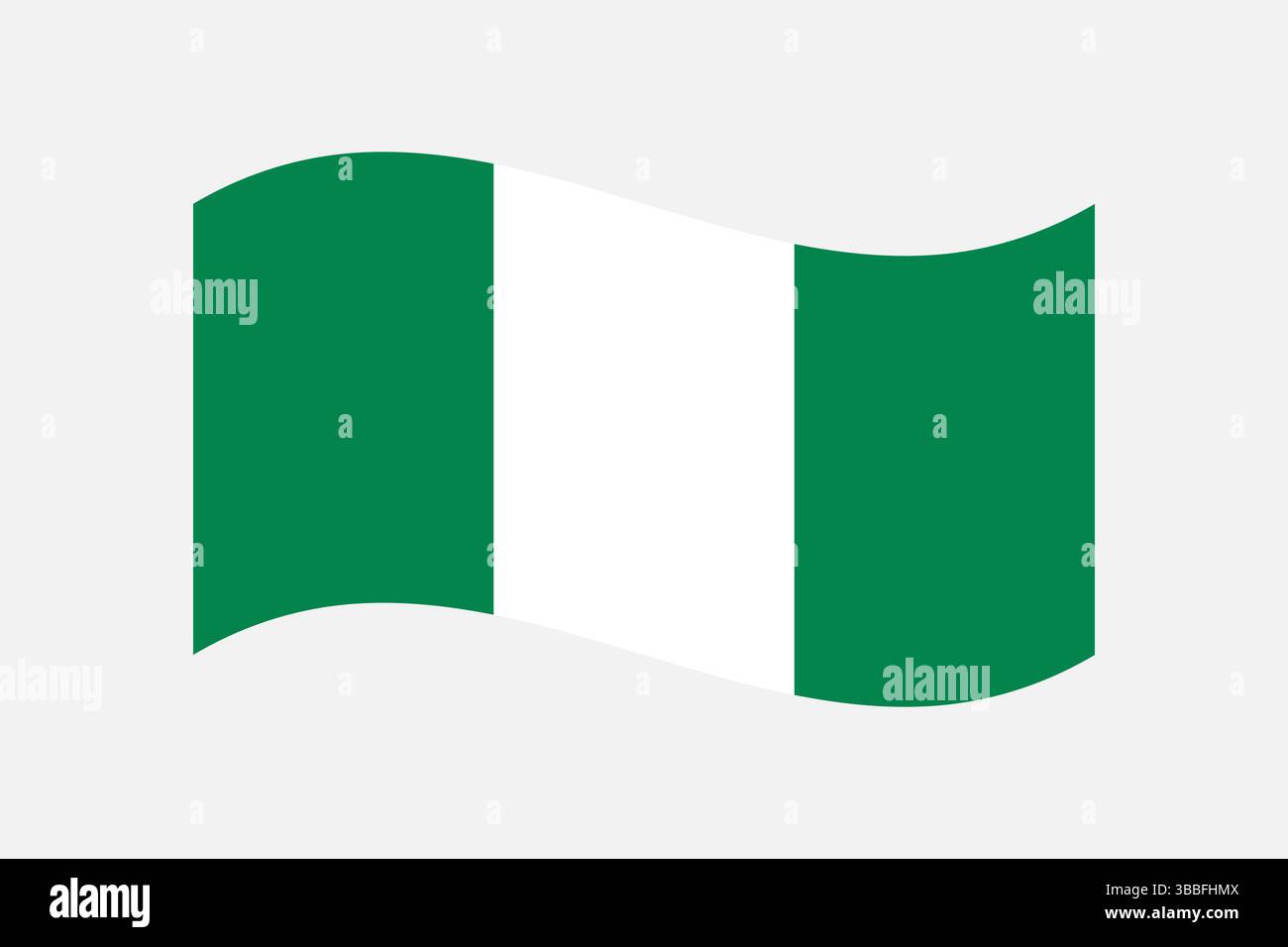 Flag of Nigeria. Nigeria wavy flag digital vector illustration ...