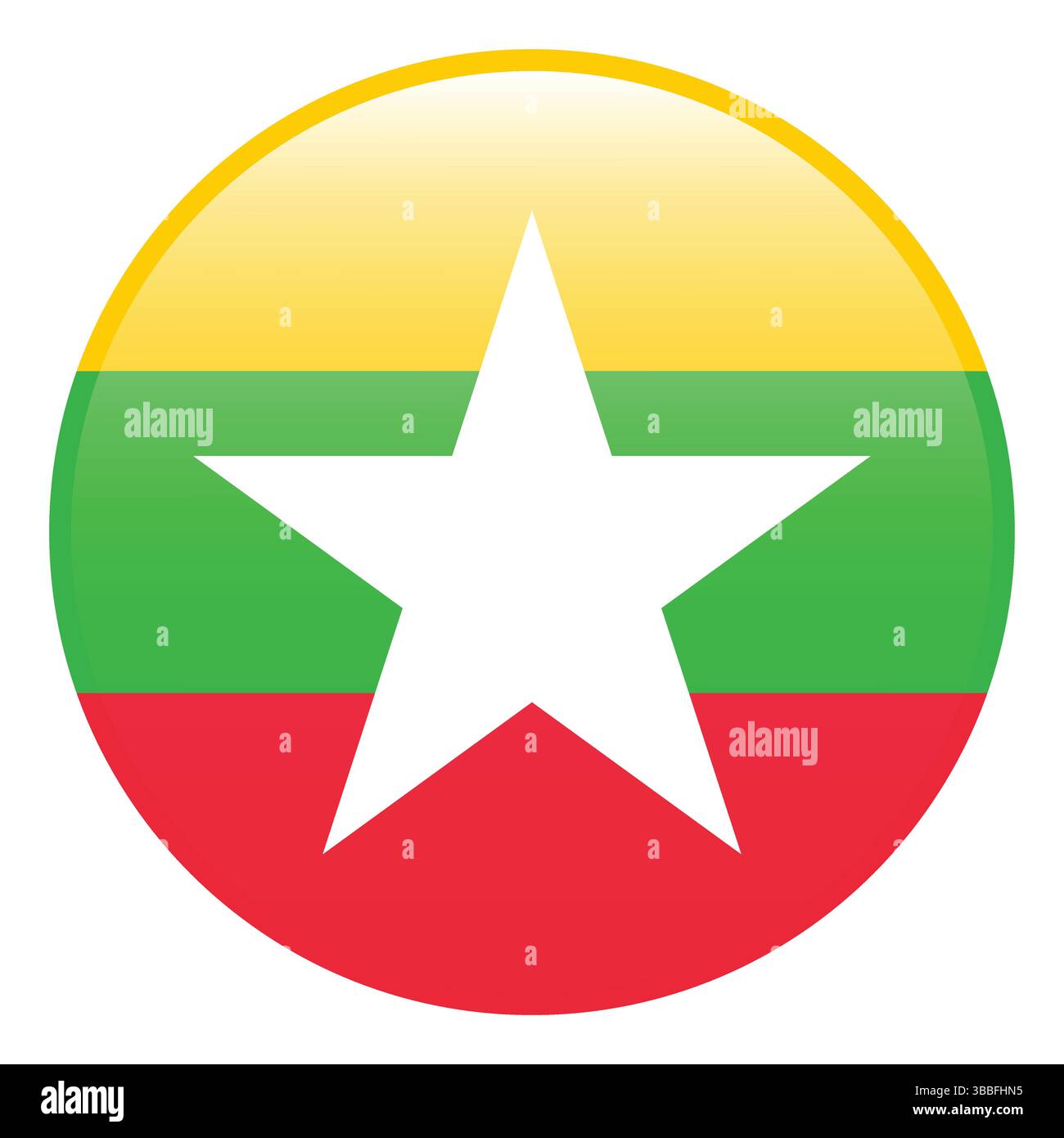Flag of Myanmar. Myanmar circle flag 3d logo icon computer vector ...