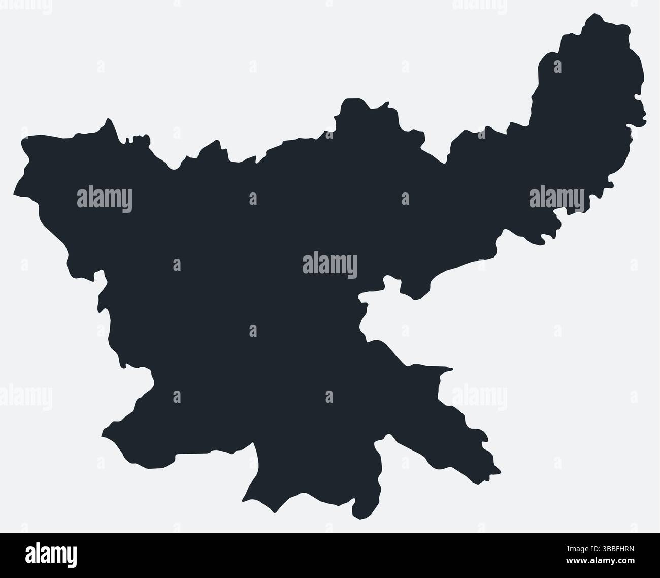 Jharkhand map. Just a simple border map. Shape of the state. Flat blank ...