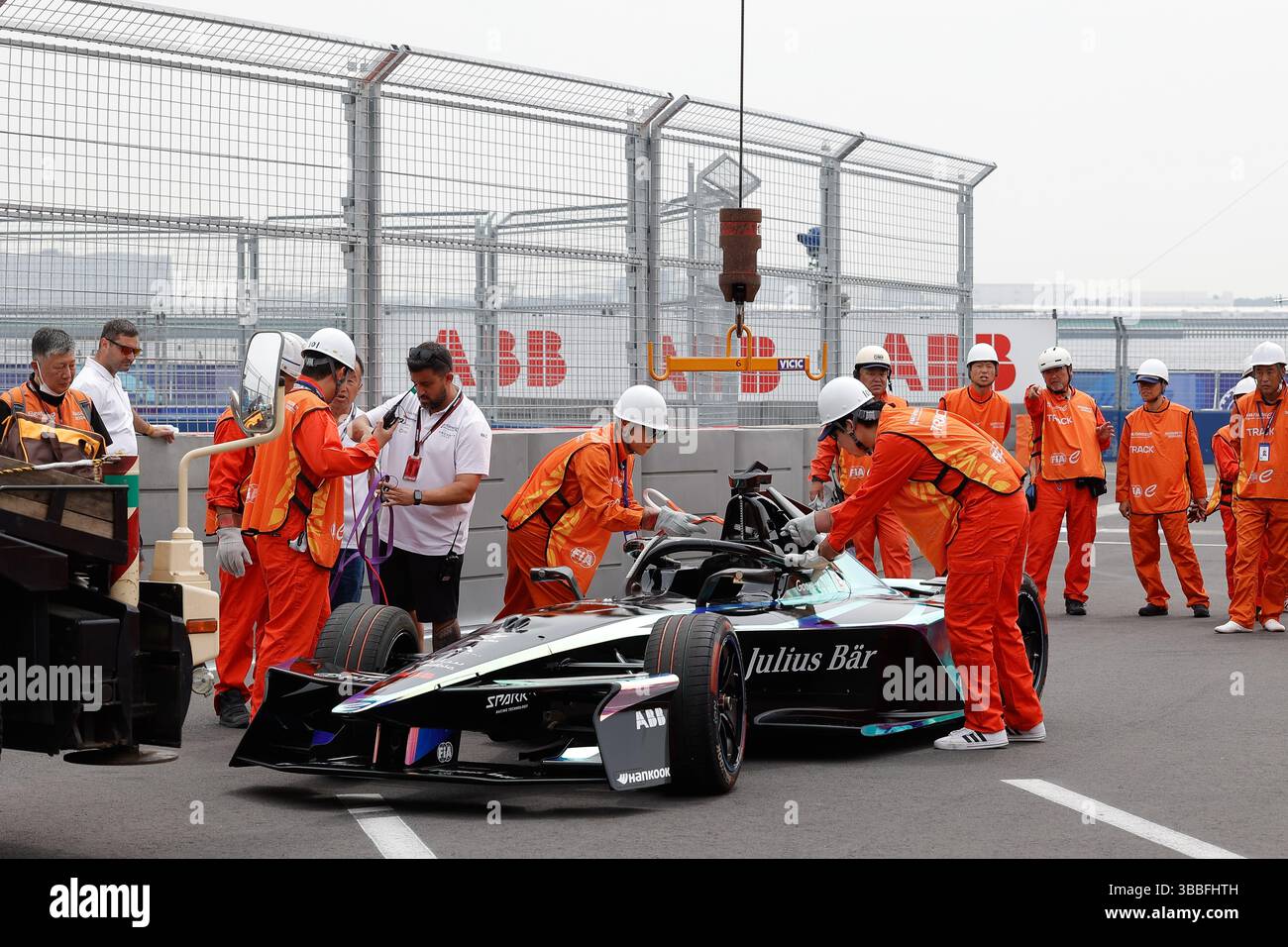 FIA, car exercise, commissaire, marshall, during the Tokyo ePrix, 8th ...