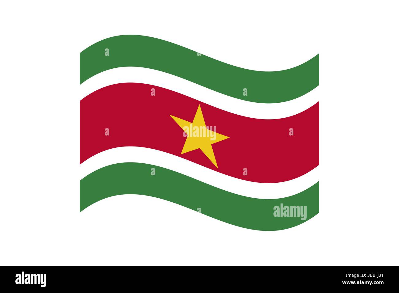 Flag of Suriname. Suriname wavy flag digital vector illustration. Fluttering flag Stock Vector ...