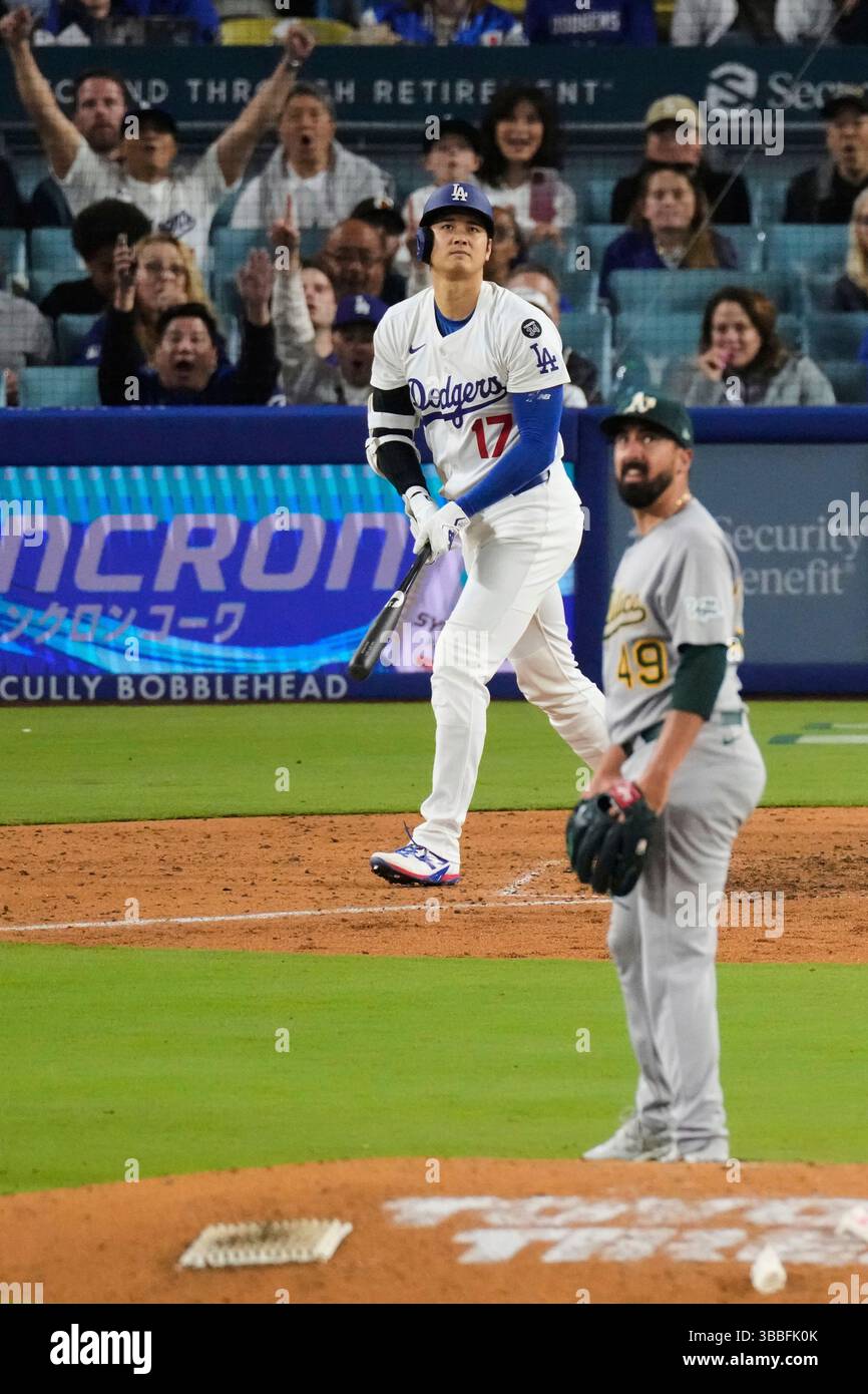 Athletics pitcher Jason Alexander (49) watches a two-run home run hit ...