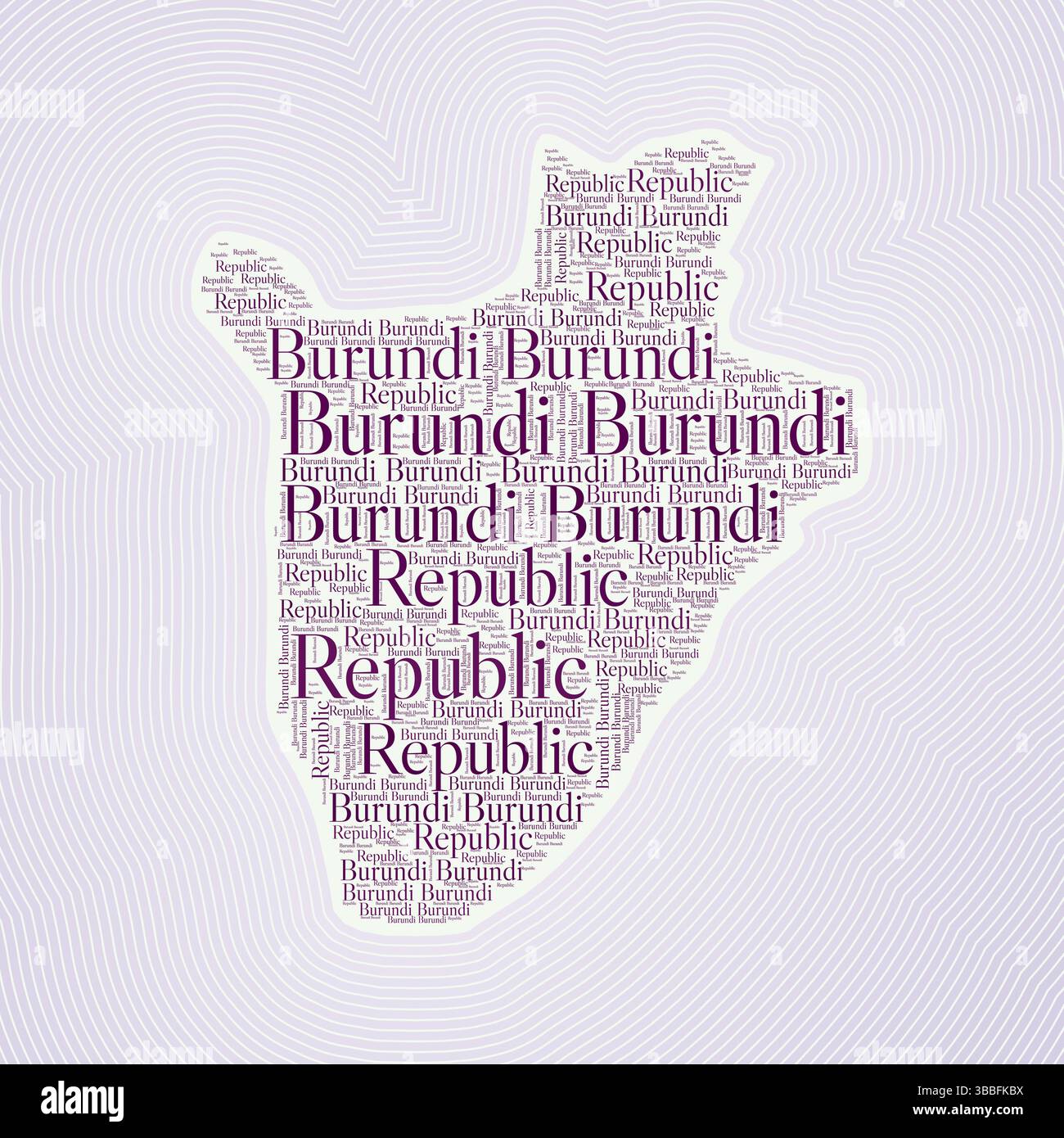 Burundi shape formed by country name in multiple languages. Burundi ...