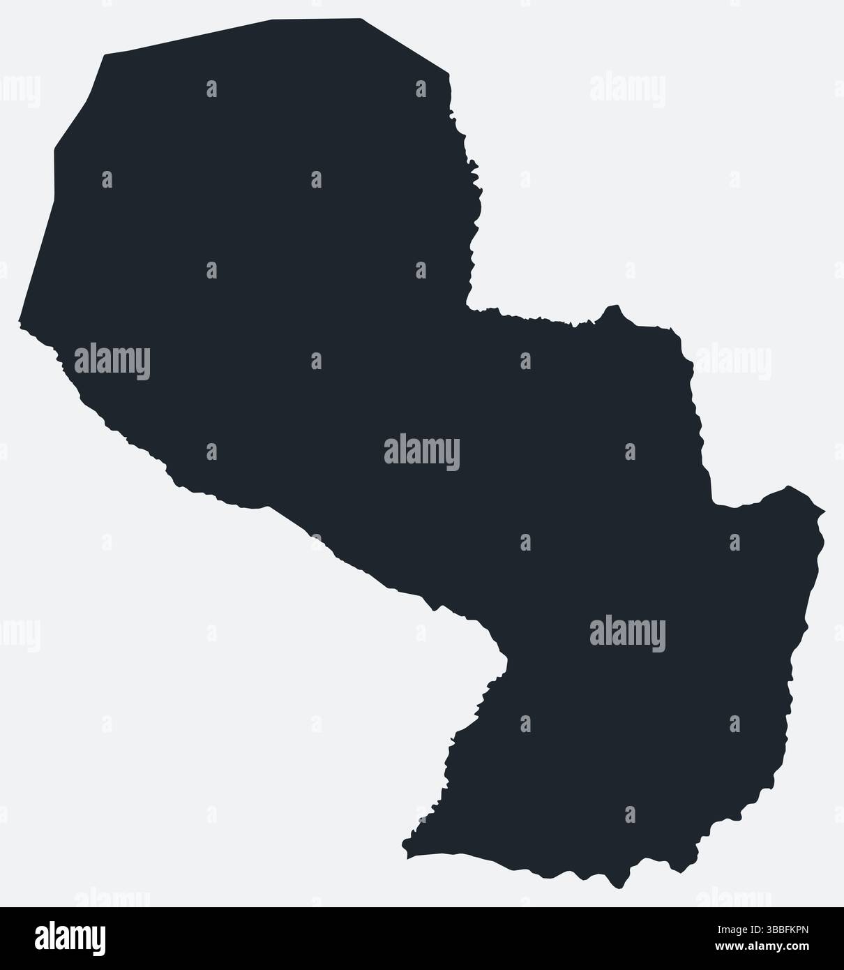 Paraguay map. Just a simple border map. Shape of the country. Flat ...
